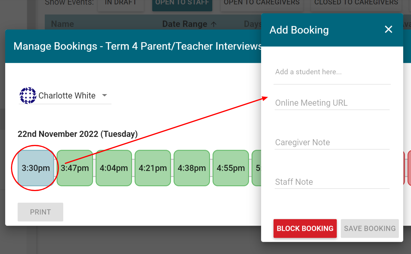 Managing a School Bookings Event as an Administrator – Hero