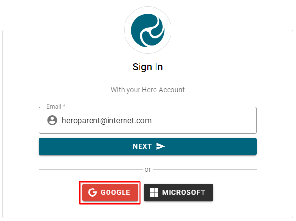 Logging into Hero - Information for Families – Hero