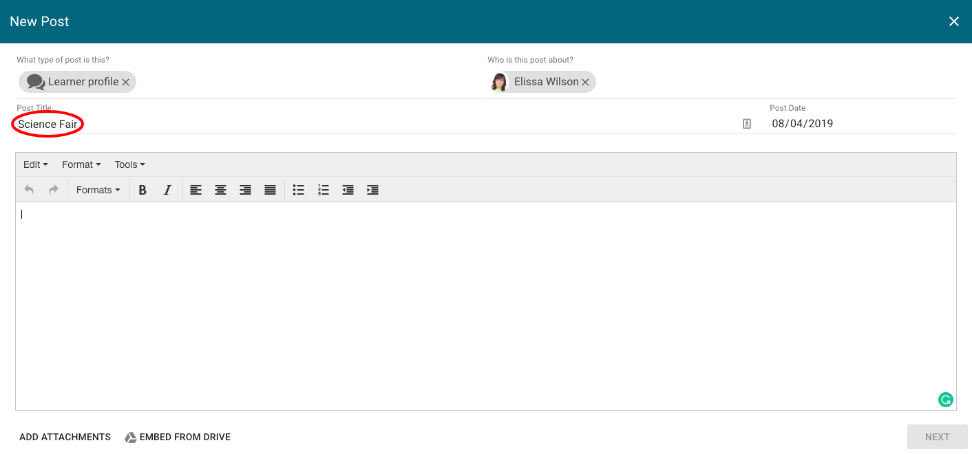 Writing a Post – Hero