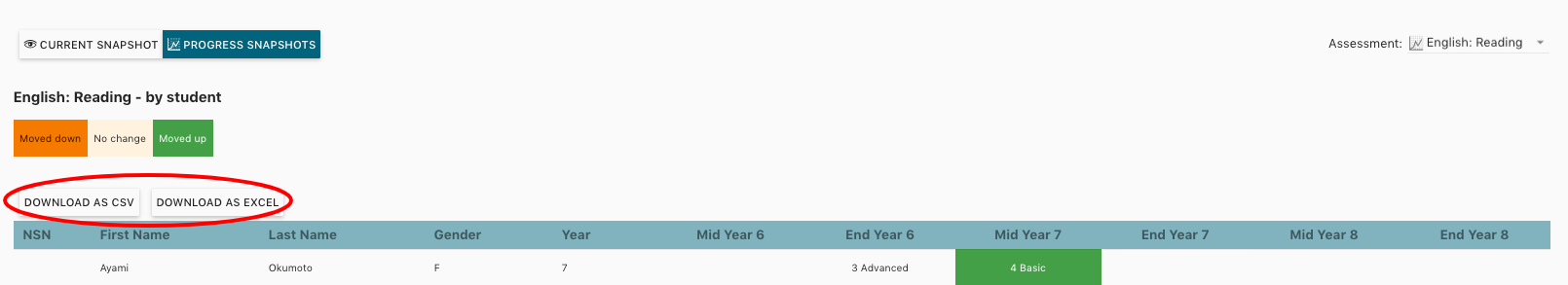 Rates of Progress, Assessment Snapshots and Progress Snapshots – Hero