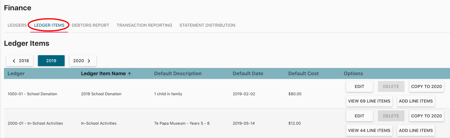 Creating and Maintaining Ledger Items – Hero