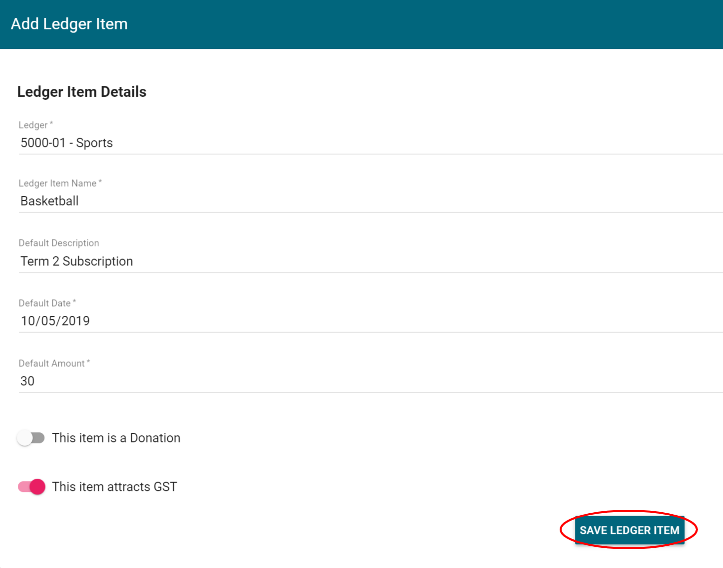 Creating and Maintaining Ledger Items – Hero