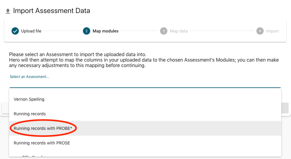 Import Assessment Data – Hero