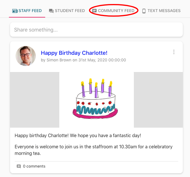 Posting to the Community Feed – Hero