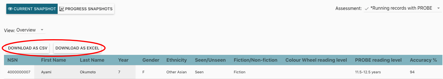 Rates of Progress, Assessment Snapshots and Progress Snapshots – Hero